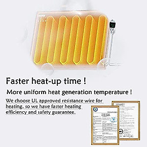 BiirBlue Pet Heating Pad, Temperature Adjustable Dog Cat Heating Pad with Overheat Protection, Indoor Heated Cat Bed for Puppy Kitten, Flame Retardant and Waterproof PVC Pet Heated Mat (Small)