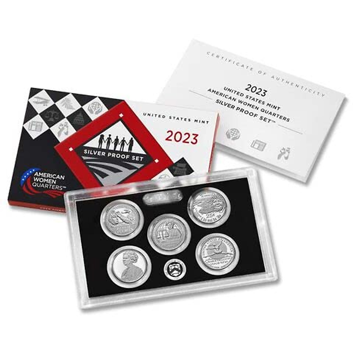 2023 S 2023 S Silver Quarter Proof Set 5 Coin DCAM US Mint 23WS With Box and COA Quarter US Mint Proof