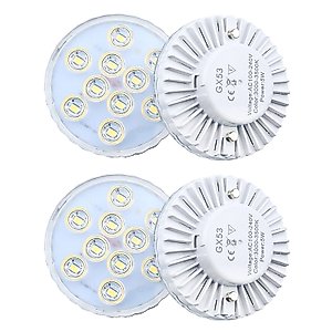 Bonlux Gx53 LED Bulb 5W, Gx53 LED Light Bulb Warm White Gx53 Under Cabinet Lights Gx53 LED Puck Light for Cabinet, Ceiling Lighting, Showcase, Exhibition, Shop Showroom Lighting (Pack of 4)