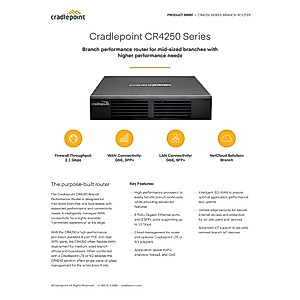 CR4250 Cradlepoint Router with POE and 1-yr NetCloud Essentials for Branch High Performance Routers with Support, North America