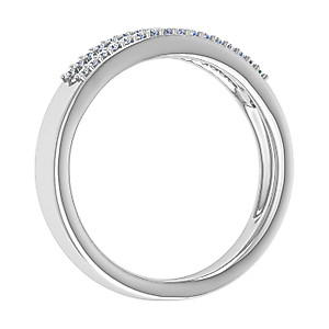 1/4 Carat Baguette and Round Shape Diamond Wedding Band Ring in 10K White Gold (Ring Size 4.75)