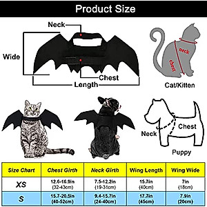 TOLOG Dog Costume Bat Wings for Small Medium Dog & Cat Halloween Pet Costumes Bats Cosplay Cute Puppy Party Dress Up Apparel