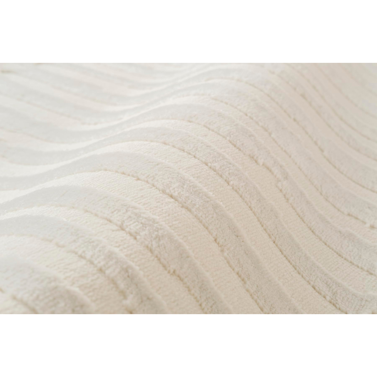 Revival Rugs Soloba 6'7"x9' Washable Area Rug for Living Room Bedroom - 100% Recycled Oeko-TEX Certified, Medium Pile, Beige, Cream