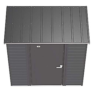 Arrow Select 6' x 4' Outdoor Lockable Steel Storage Shed Building, Charcoal