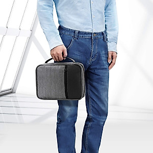 FINPAC Bible Cover, Carrying Book Case Church Bag Bible Protective with Handle and Zippered Pocket, Perfect Gift for Men Women Father Kids (Gray)