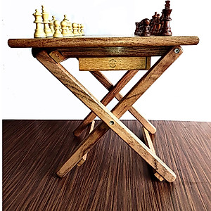 Ark Wood Art international Wooden Handmade Magnetic Chess Table Rosewood Wood | Chess Set with Folding Game Board | Home, Office, Travelling and Gift Uses|100% Quality.