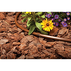 Rain Bird ET63-100S Drip Irrigation Pressure Compensating 1/2" (0.634" OD) Emitter Tubing, 18" Emitter Spacing, 100' Roll, Brown