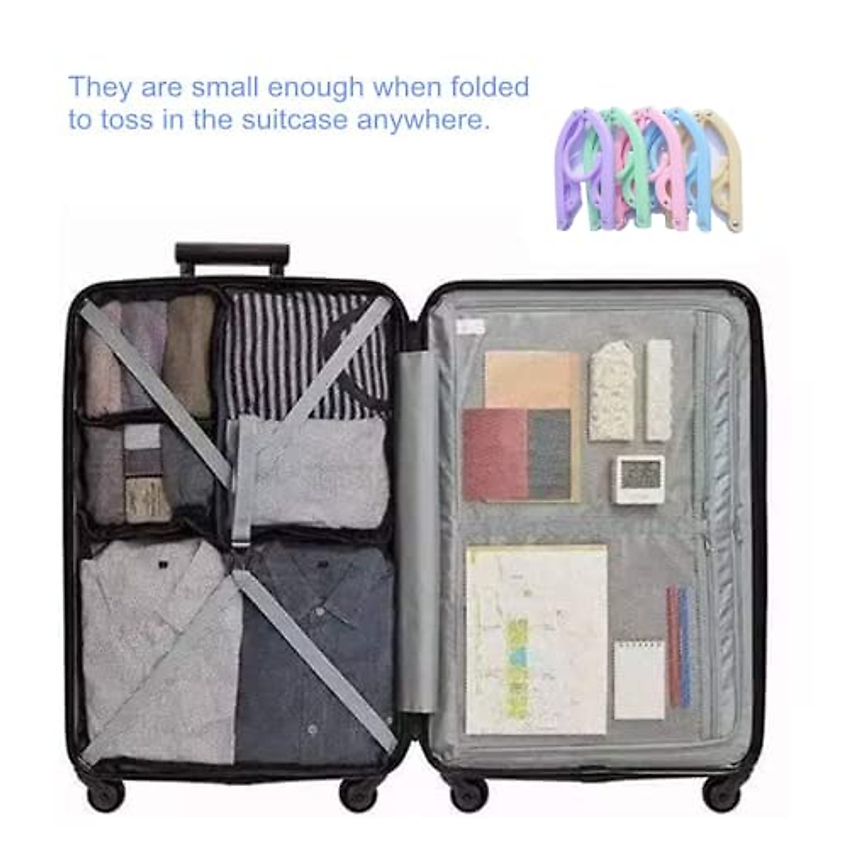 10 Pcs Travel Hangers Foldable Clothes Hangers Portable Travel Accessories Space Saving for Travel & Home Use