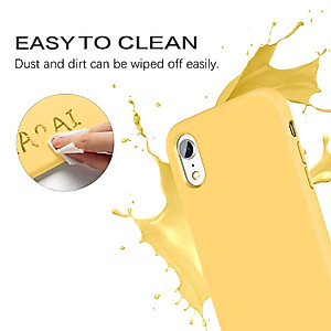 BENTOBEN for iPhone XR Cases, Liqud Silicone Gel iPhone XR Phone Case with Anti-Slip Microfiber Lining Hard Back Rubber Bumper Shockproof Full-Body Protective Case Cover for iPhone XR 6.1", Yellow