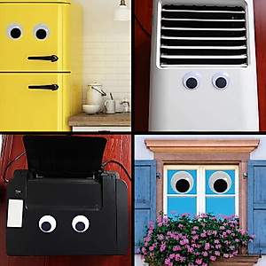 TOAOB 100pcs 30mm Black Wiggle Googly Eyes with Self Adhesive Round Plastic Sticker Eyes for DIY Arts Crafts Scrapbooking Decoration