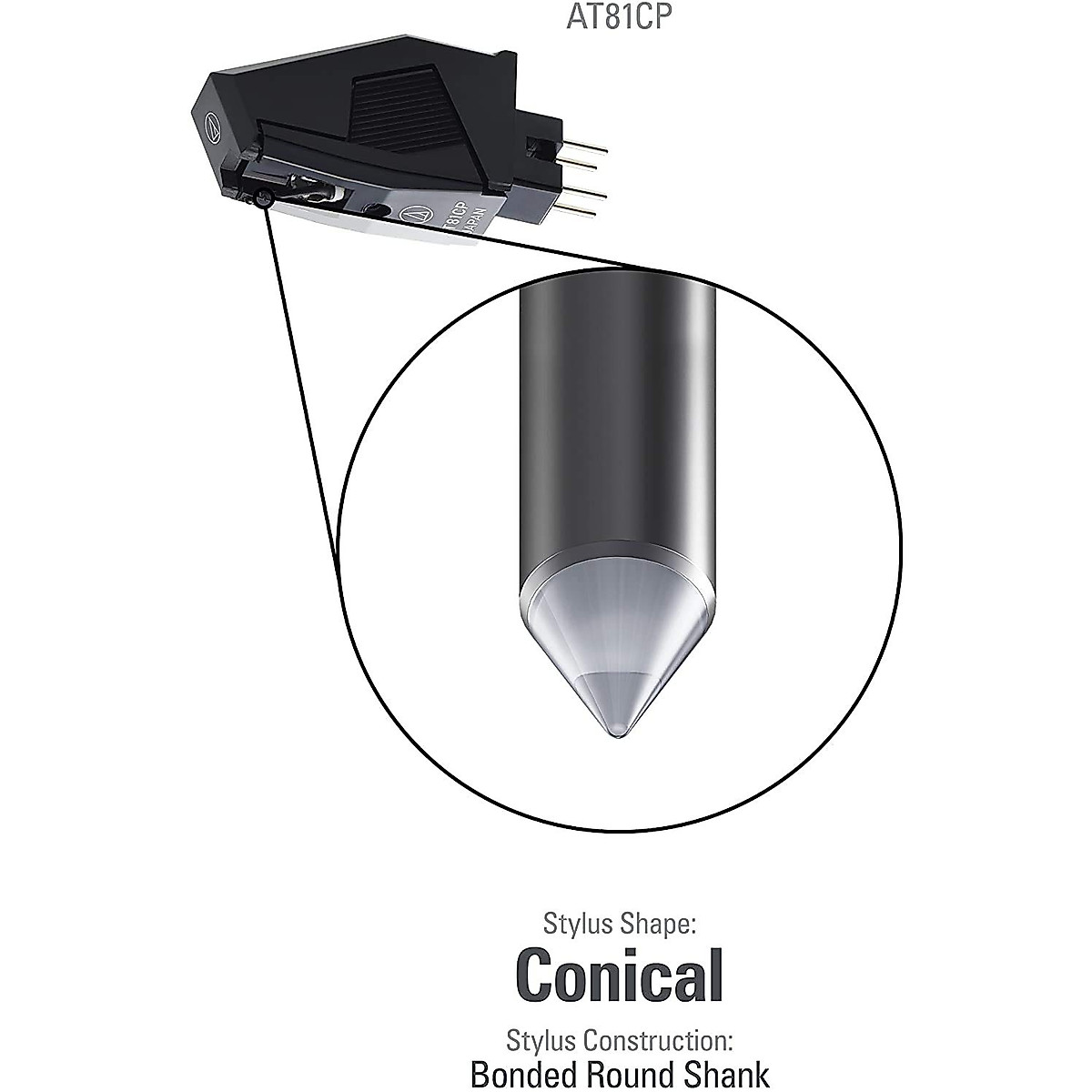 Cartridge and Stylus, needle for Pioneer PL 570, PL 3F, PL 443, PL-670, PL-S40