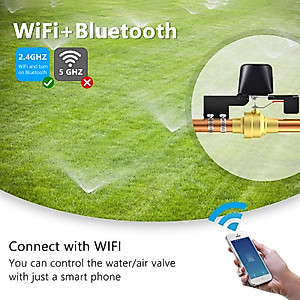 Owfeel WIFI & Bluetooth Smart Water Valve, Shutoff WIFI Control Water Valve Compatible With Alexa, Google and Application Program iOS/Android