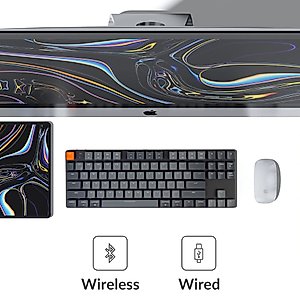 Keychron K1 SE, 87 Keys Ultra-Slim Wireless Bluetooth/USB Wired Mechanical Keyboard with White LED Backlit, Low-Profile Gateron Mechanical Blue Switch Compatible with Mac Windows