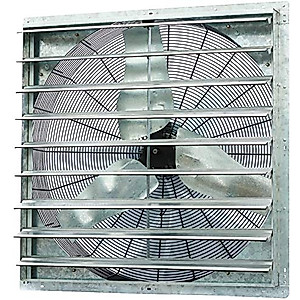 Iliving - 36" Wall Mounted Shutter Exhaust Fan - Automatic Shutter - Single Speed - Vent Fan For Home Attic, Shed, or Garage Ventilation, 6128 CFM, 9000 SQF Coverage Area, Silver (ILG8SF36S)