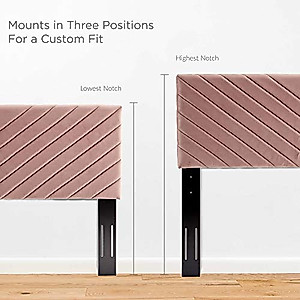 Ergode Alyson Angular Channel Tufted Performance Velvet Full / Queen Headboard - Dusty Rose