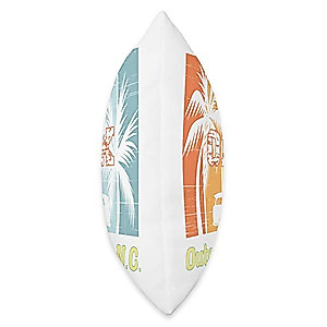 East West Coast Beaches Merch Co. NC OBX Retro Beach Family Vacation Outer Banks Palm Tree Throw Pillow, 16x16, Multicolor
