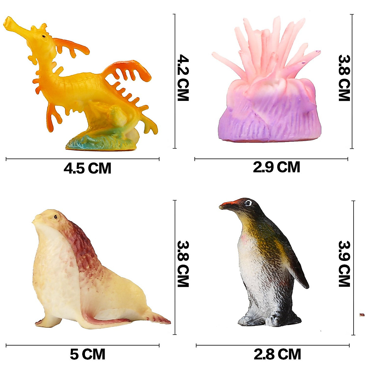 ValeforToy Ocean Sea Animals, 78 Piece Mini Sea Life Creatures Toys Set, Plastic Underwater Sea Animals Learning Toys for Boys Girls Kids Toddlers Party Bag Stuffers, Gift, Prize, Piñata, Sensory Toy