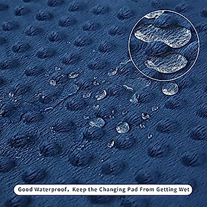 Porune Baby Changing Pad Cover,Water Resistant and Ultra Soft Comfortable Velvet Minky Dot Diaper Changing Table Covers for Baby Girls and Boys,Fit 32”*16” Pads(Poseidon)