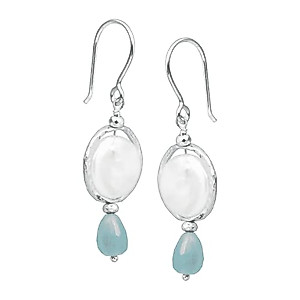 Silpada 'Josephine' Freshwater Cultured Pearl, Blue Quartz and Hematite Drop Earrings in Sterling Silver
