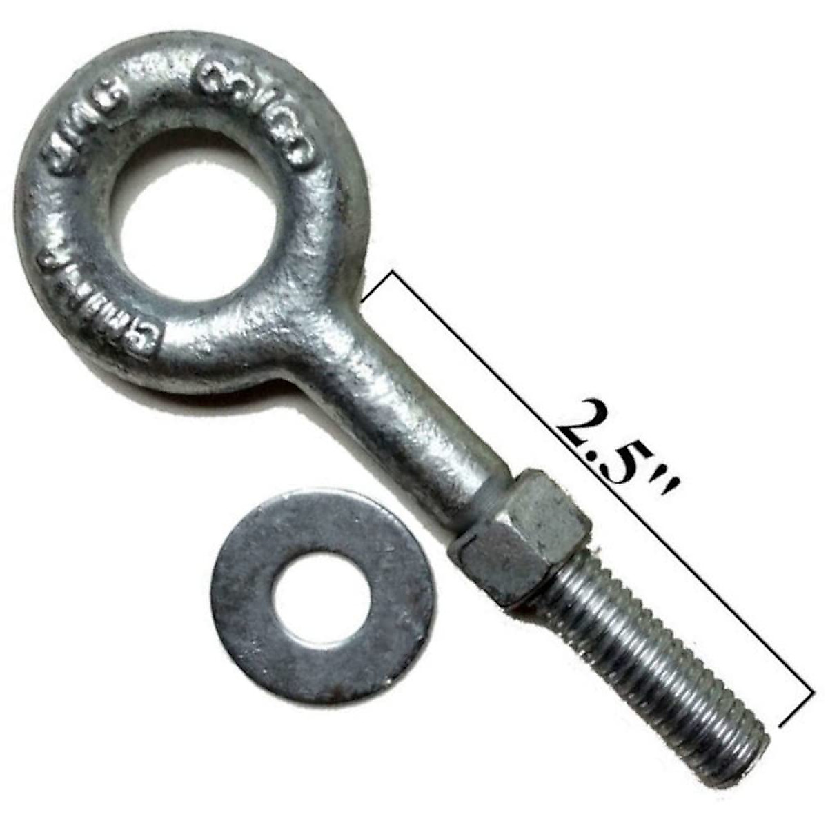Eye Bolts 2.5" to 12" Drop Forged/Hot Dipped Galvanized Steel Eye Bolt Eyebolt (3/8" x 2.5" Eye Bolts, 1 pk. Eye Bolt)
