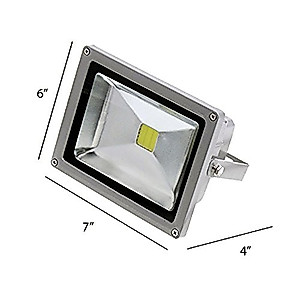 ETOPLIGHTING LEF120V20DL-1P Ultra Bright 20W LED Flood Outdoor Home Garden Security Light Daylight White 1600 lm Waterproof