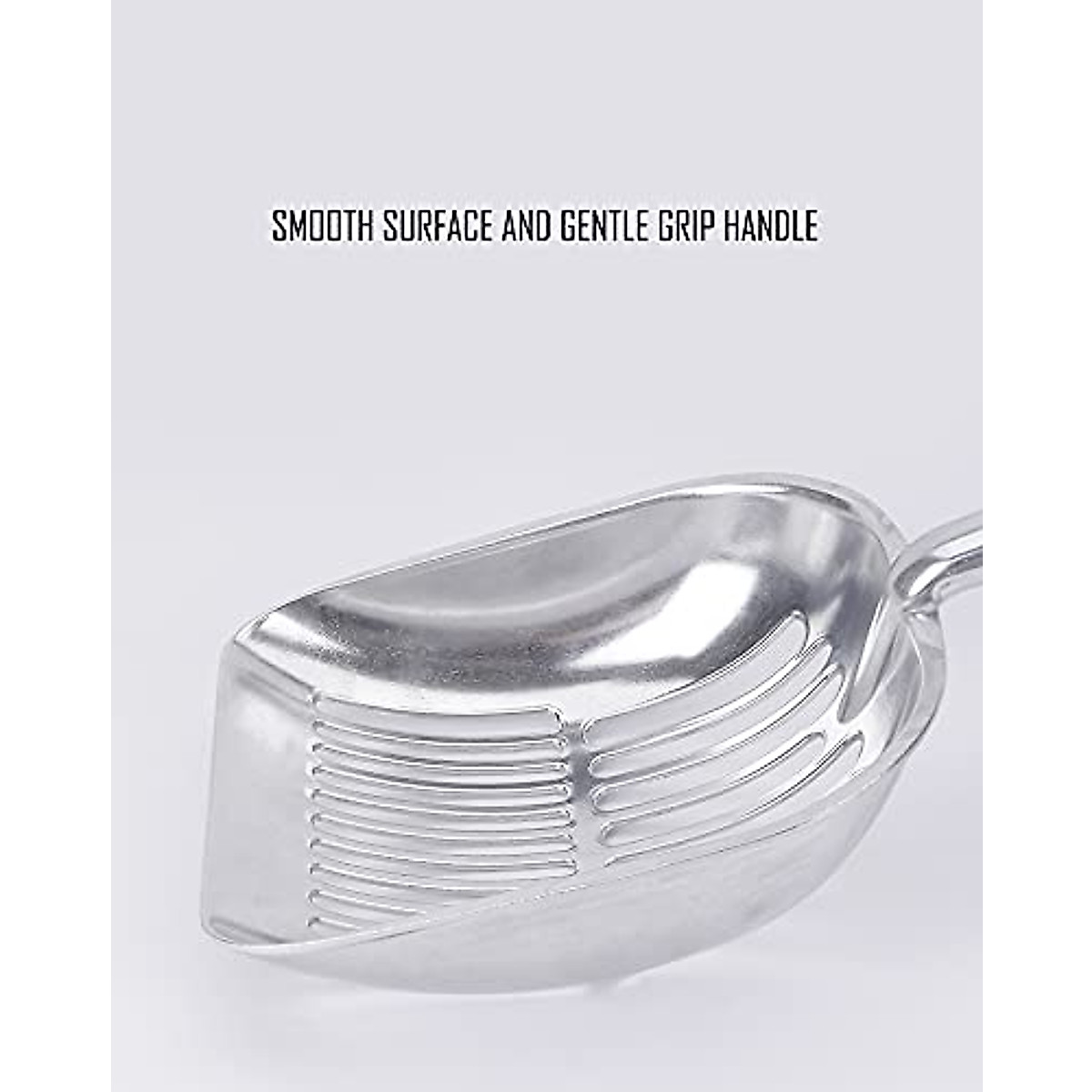 Moonshuttle Metal Cat Litter Scoop, Durable, Works with All Type of Cat Litter, Ergonomically Designed Handle