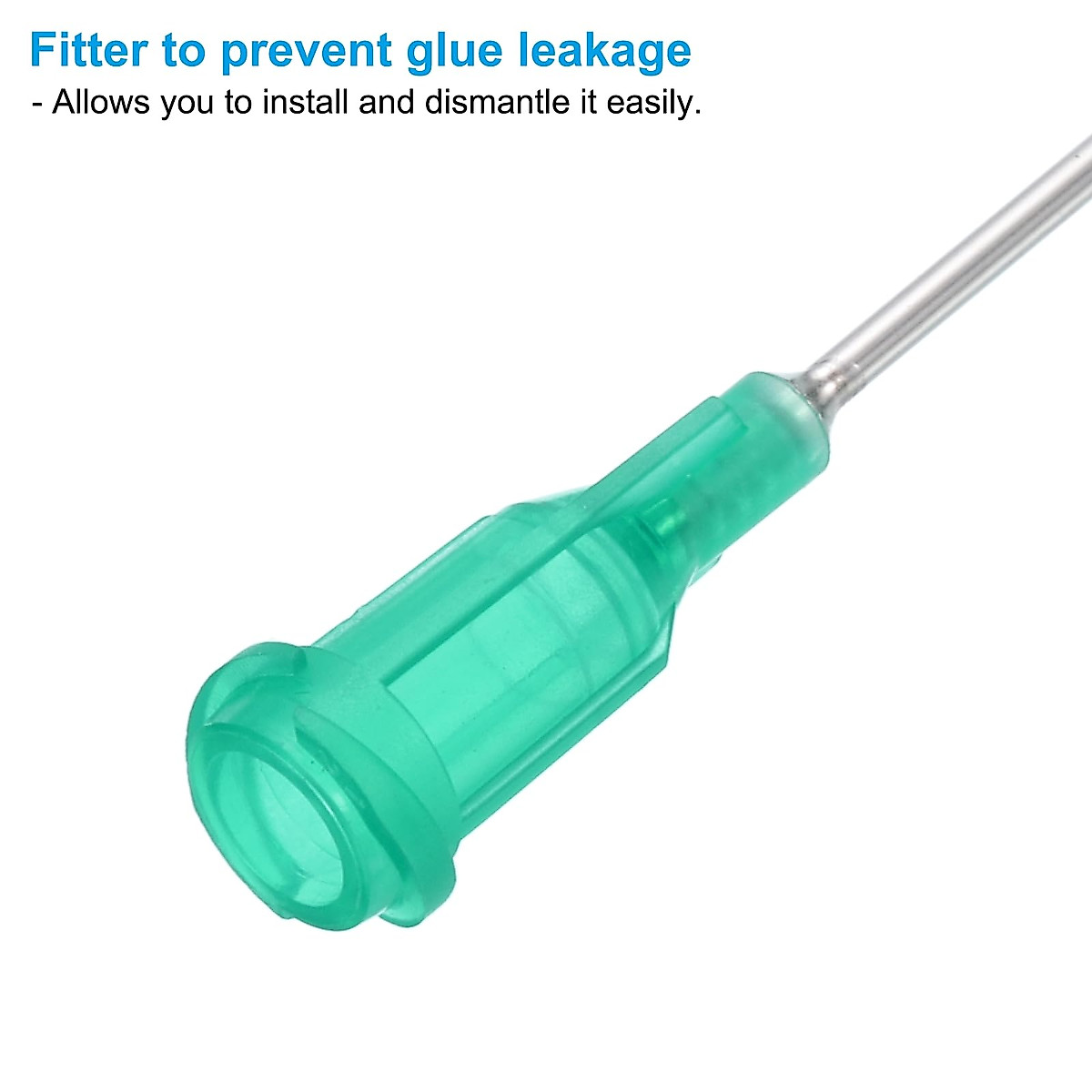 PATIKIL 18Ga x 1 Inch Dispensing Needle Tips, 36Pcs Stainless Steel 45 Degrees Pre Bent Glue Needle Tube Blunt Tips with Luer Lock for Glue Oil Applicator, Green