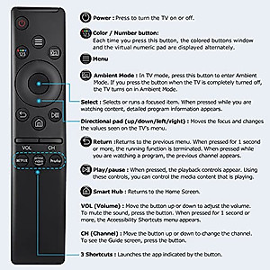 Universal Replacement for Samsung-Smart-TV-Remote, New Upgrade Infrared for Samsung Remote Control, with Netflix,Prime Video,Hulu Buttons