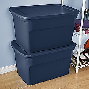 Sterilite 30 Gal Totes, 6 Pack, Marine Blue