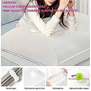 LOKNGXU Vacuum Storage Bags Save Storage Space Bedroom Organization Quilts Blankets Clothes Storage Vacuum Seal Bags with Travel Hand Pump (Large 6pack)