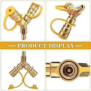 Pilarmuture 3/8” Y-Splitter Separator Natural Gas Y Splitter, Low Pressure Propane NAT Gas Quick Connect for Natural Gas Grill, Patio Heater, RV, Patio Fire Pit