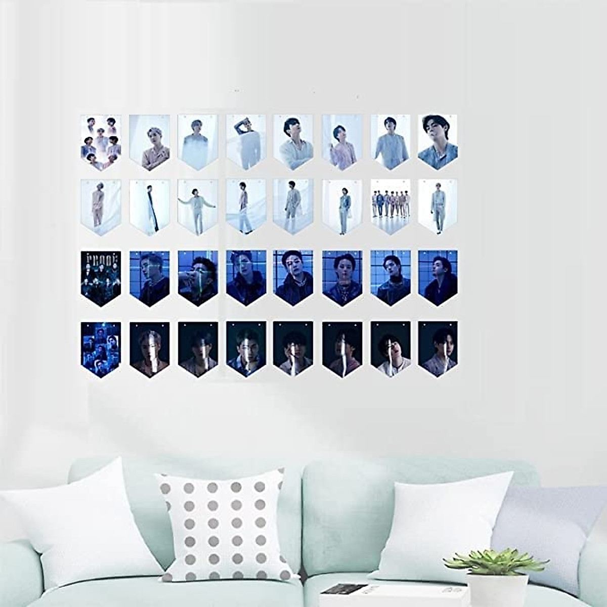 BanTan Boys Birthday Banner Bunting,Personal Banner Flags with 8 Meters String for BanTan Boys Birthday Party Birthday Gift Home Decoration(Purple)