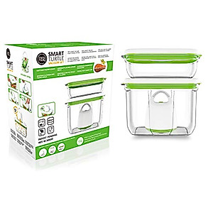 FOSa Vacuum Seal Food Storage System Reusable Container Starter Set with Vacuum and 2 Large Reusable containers