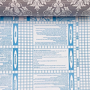 Yifely Gray-White Damask Shelf Liner Peel & Stick PVC Drawer Paper Covering Apartment Old Cabinets Shelves 17.7 Inch by 9.8 Feet Removable Countertop Decor