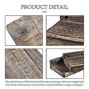 Freezing point Small Floating Shelves for Wall Set of 2 Natural Wood 4Inch Mini Wall Shelf Decor Plant Display Collectibles Mounted Kitchen Bathroom Bedroom Corner Decorative Storage Tiny Stand Brown