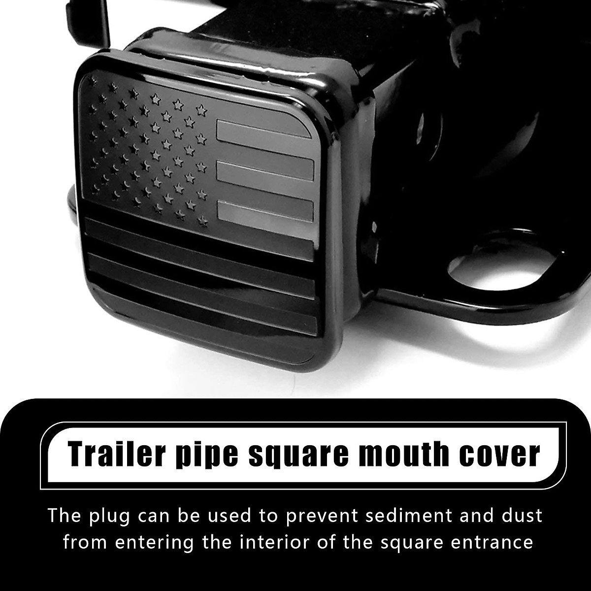 ZBGUN 2 Inch American Flag Trailer Hitch Cover Tow Hitch Covers Plug Cap Rubber Fits，for Toyota Jeep Chevrolet Ford Nissan Dodge Ram Porsche Range Rover Honda Ridgeline 2 Inch Hitch Receivers (Black)