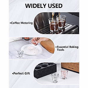 SAIAOKJ Shot Glasses Measuring Cup Set 2PACK Espresso Shot Glasses Liquid Heavy Glass 26-Incremental Measurement 1 OZ, 2 TBS, 6 TSP, 30 ML Kitchen Tools (Red)