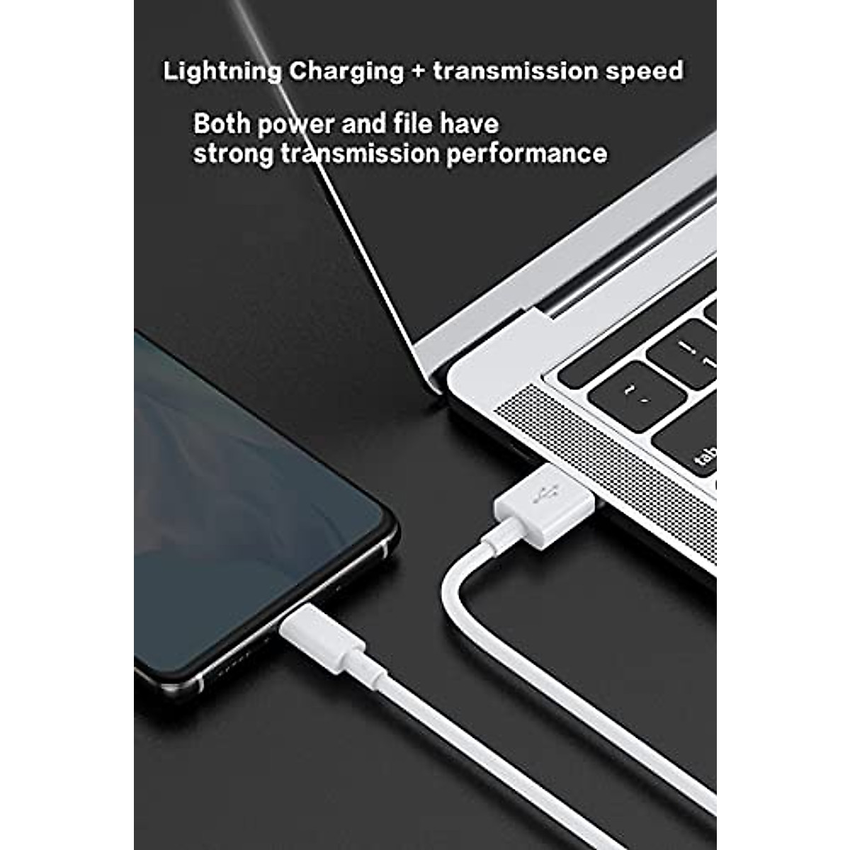ZUKUN USB Cable, 1-Pack, 6 ft, Type C Charger Premium TPE USB C Cable, USB A to Type C Fast Charge 3A, USB 3.0, USB Charging Cable 6ft, White