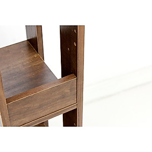 IRIS USA 3-Tier 8" Slim Open Wooden Bookshelf with Adjustable Shelves, Easy Assembly Bookcase Farmhouse Shelf for Small Spaces Bedroom Office Living Room Indoor, Brown