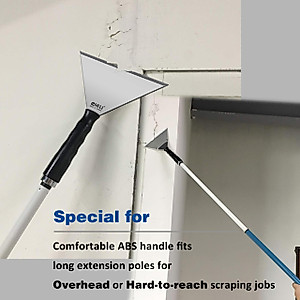 CHILI TOOLS 7" Stainless Steel Chisel Pole Scraper, Overhead Paint Scraper for Wallpaper Ceiling Paint Removal, Made in Taiwan