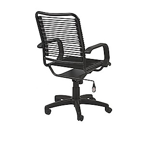 Eurø Style Bradley Bungie Office Chair, L: 27 W: 23 H: 37.5-43 SH: 17.5-23, Black