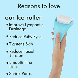Ice Roller & Gua Sha Set, Skin Care for Face Wrinkles and Puffiness, Self Facial Massage Tools