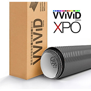 VViViD® Meteorite Dark Grey True R Carbon Fiber Vinyl Wrap Roll with Air Release Technology (1ft x 5ft)