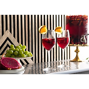 Barski Goblet - Red Wine Glass - Crystal Glass - Water Glass - White Stem - Stemmed Glasses - Set of 6 Goblets - 18 oz Made in Europe