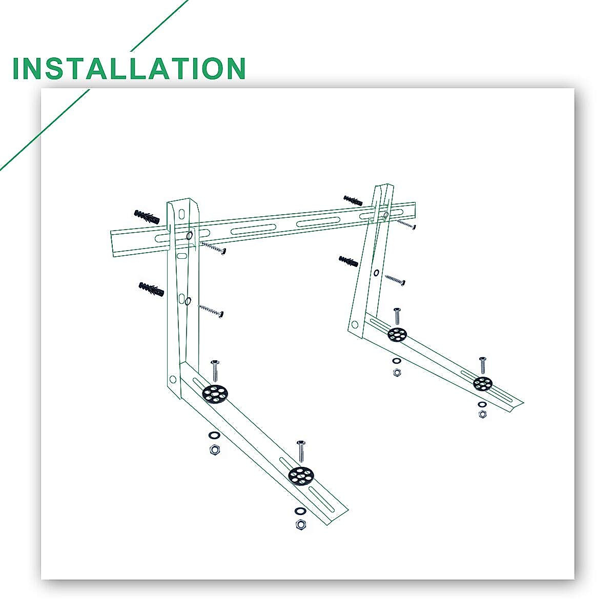 Forestchill Mini Split Wall Mounting Bracket with Cross Bar, Universal Fit Ductless Mini-Split Air Conditioner Heat Pump Systems, Support up to 330 lbs, 9000-18000 BTU Condenser