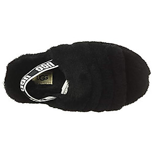 UGG Kids' Fluff Yeah Slide Slipper, Black, 4