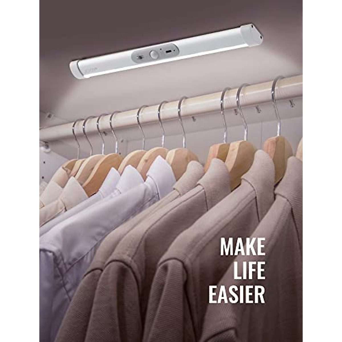 Joyzy Automatic Motion Sensor Lighting with Eye-Protection Design Closet Light, LED for Wireless Lighting Pantry Light, Rechargeable Night Lighting for Cabinet Light(100Lumen, 6000k 80+CRI)