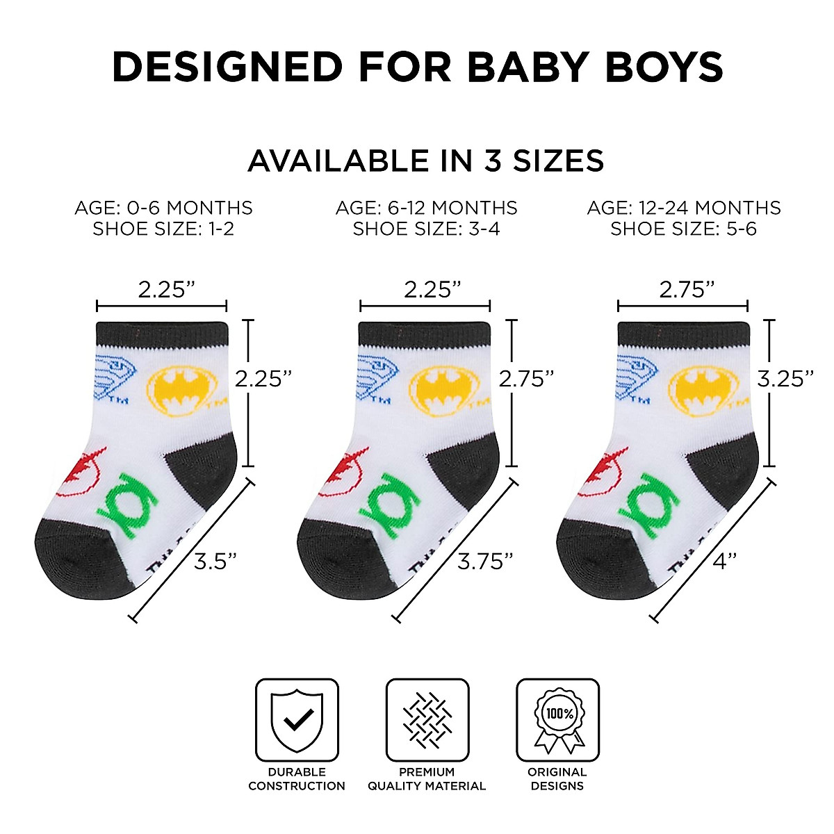 ABG Accessories Baby Girls & Boys Minnie Mickey Mouse 10-pack Infant Sock, Multi-DC Comics, 0-6 Months