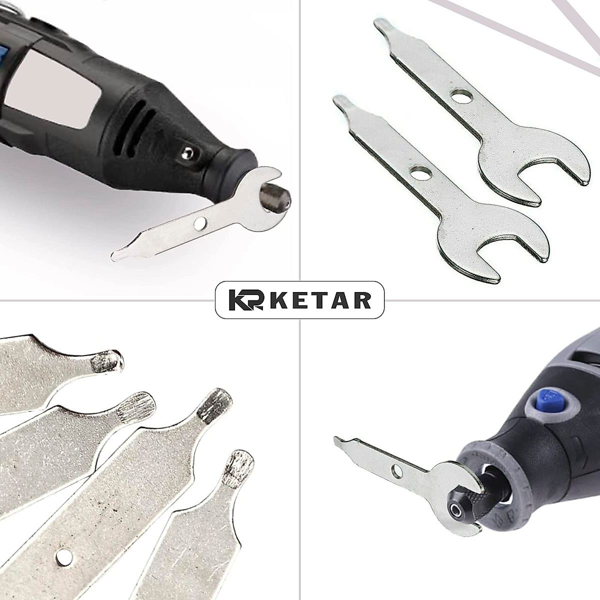 2 PCS 3/8 Inch Collet Wrench Key 9.5mm Nut Spanner For Rotary Tool Silver Stainless Steel Collet Wrench Key for Engraving Machine - Durable High Rigidity for Engraving Equipment Engraving Tools