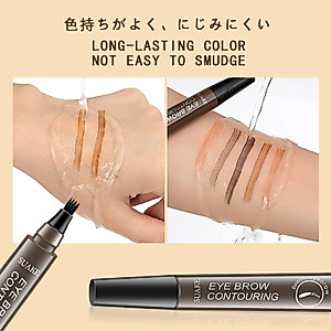 subaoqi 5 PCS Microblading Pencil For Eyebrows Eyebrow Pencil Brush, Light And Dark Brown Reddish Gray Black Magical Precise Waterproof 4 Tip tattoo studio Brow Pen